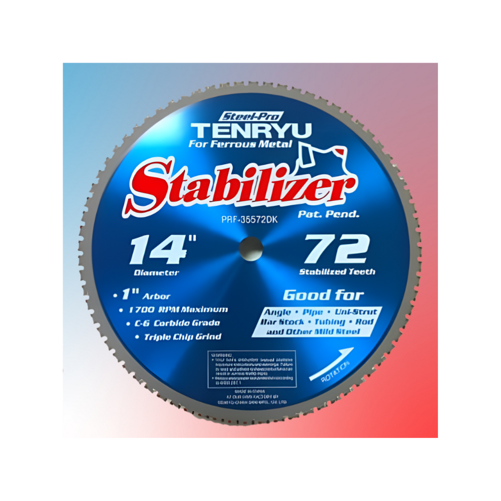 Steel-Pro Stabilizer Saw Blade, 14" Dia, 72T, 0.098" Kerf, 1" Arbor, T ...